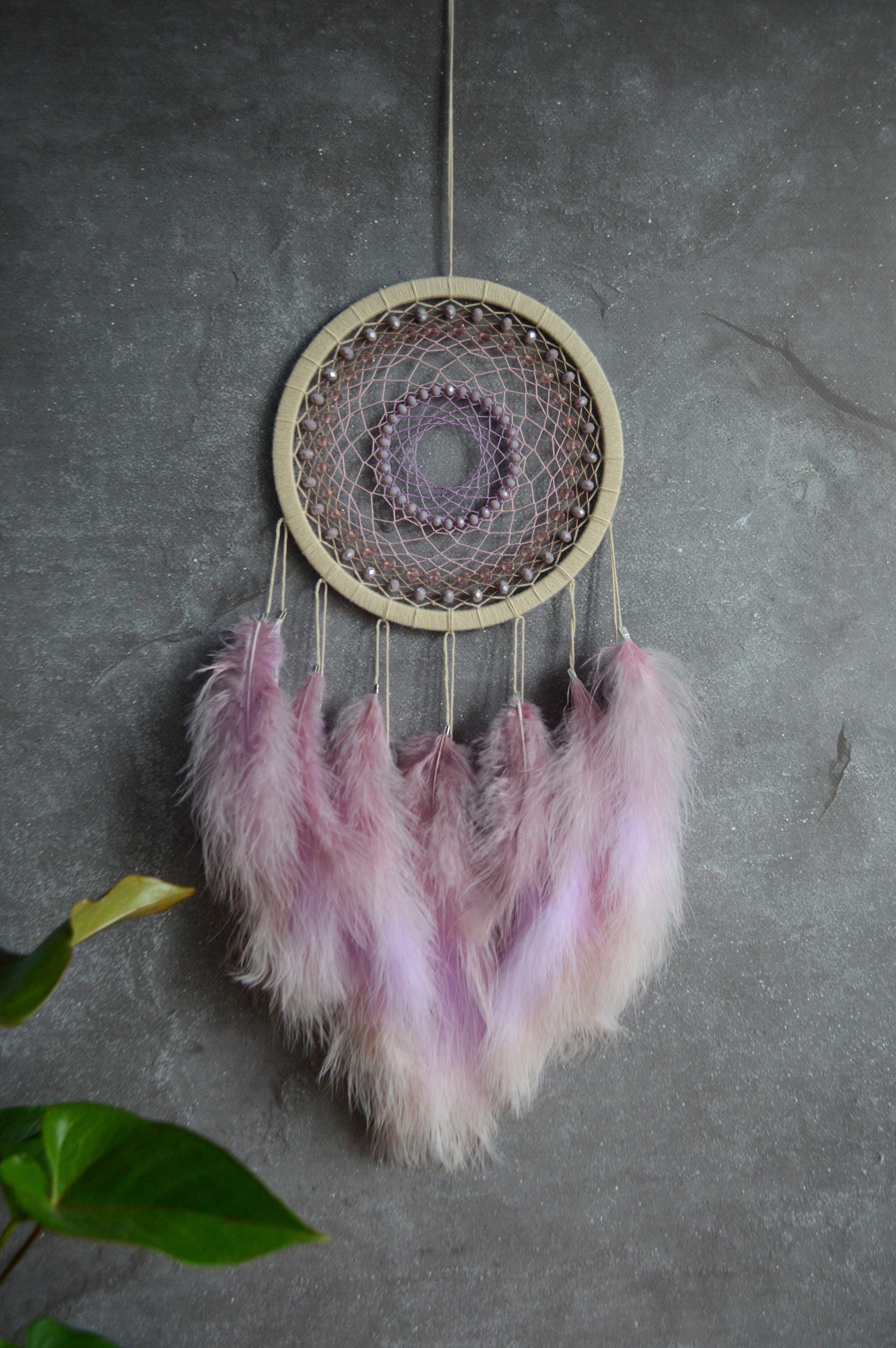 Buy fluffy pink dream catcher online | midnight-catchers.com