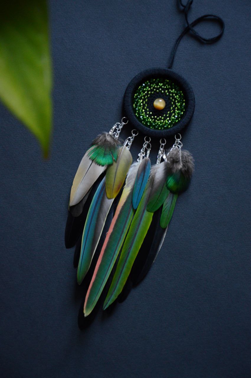 Handmade Mini Green Dream Catcher from Julia Midnight Catchers ...