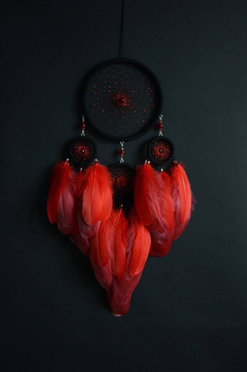 Handmade Large Red Dream Catcher from Julia Midnight Catcher – midnight ...